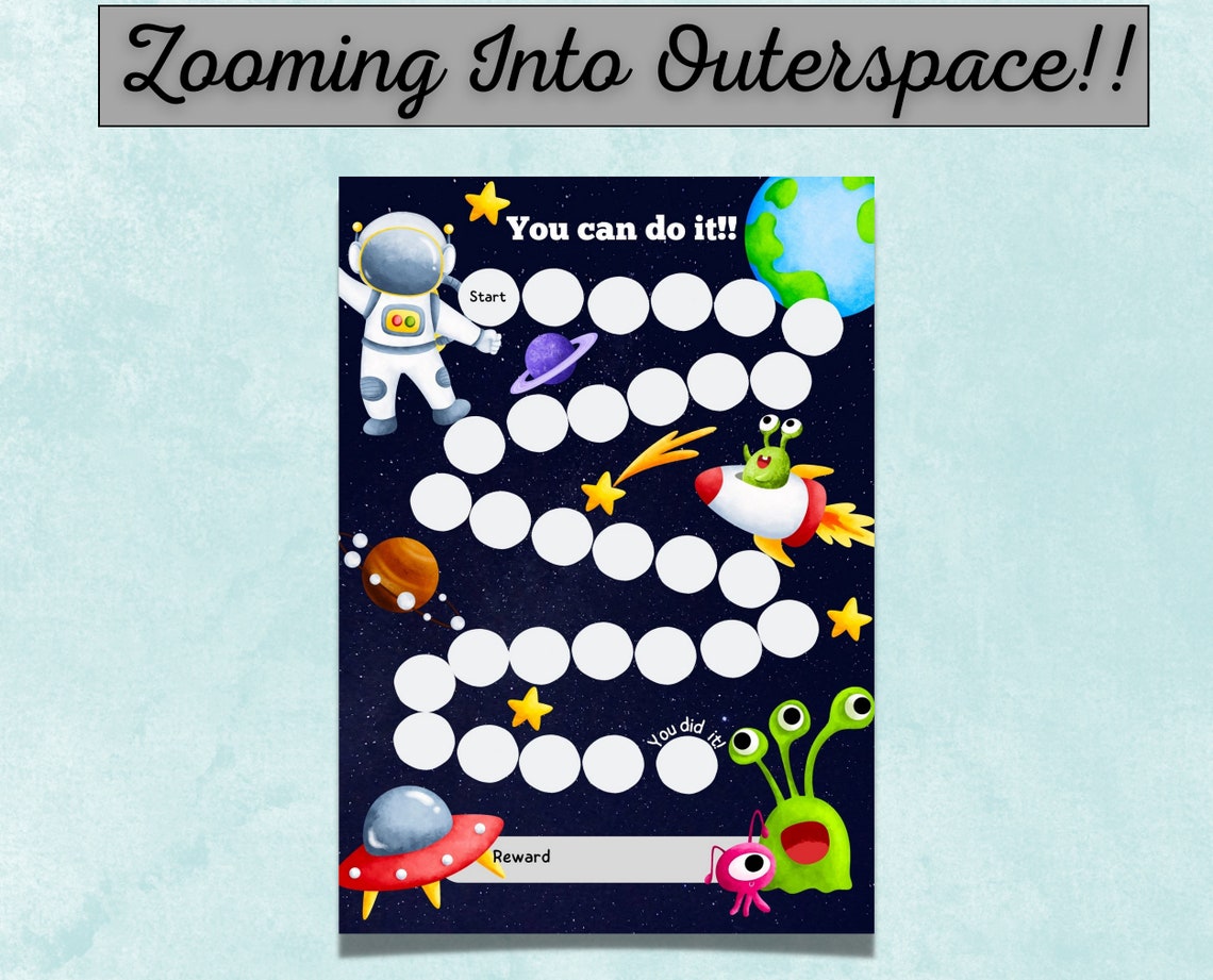 Outer Space Reward Chart Printable, Astronaut Sticker Chart, Daily ...