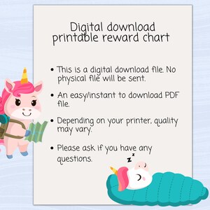 Unicorn Reward Chart for Kids Printable, Rainbow Sticker Chart, Daily ...