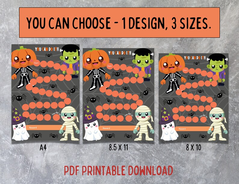 Halloween Reward Chart Printable: Kids Chore Chart (digital Download ...