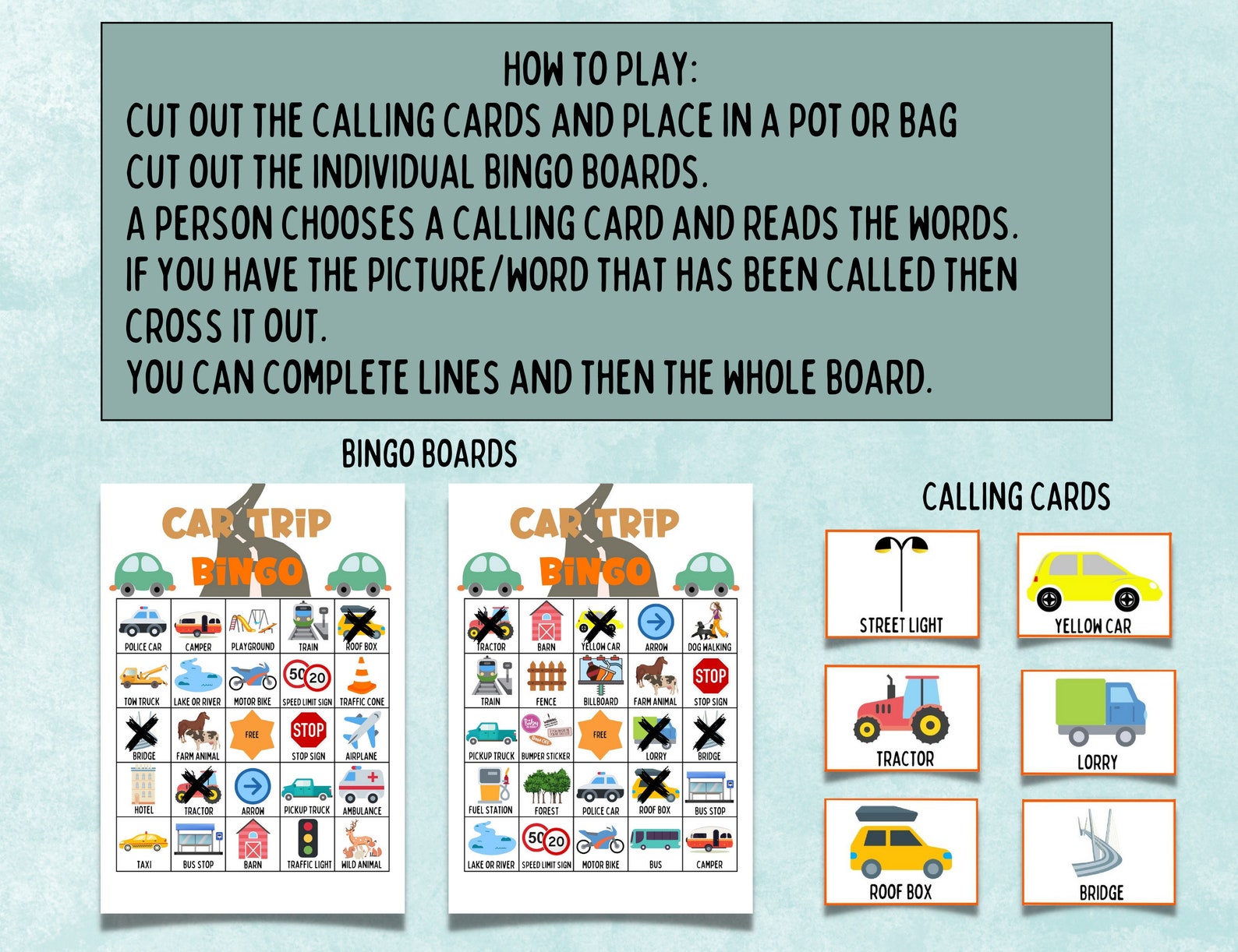Printable Car Trip Bingo & Scavenger Hunt: Kids Road Trip Games ...