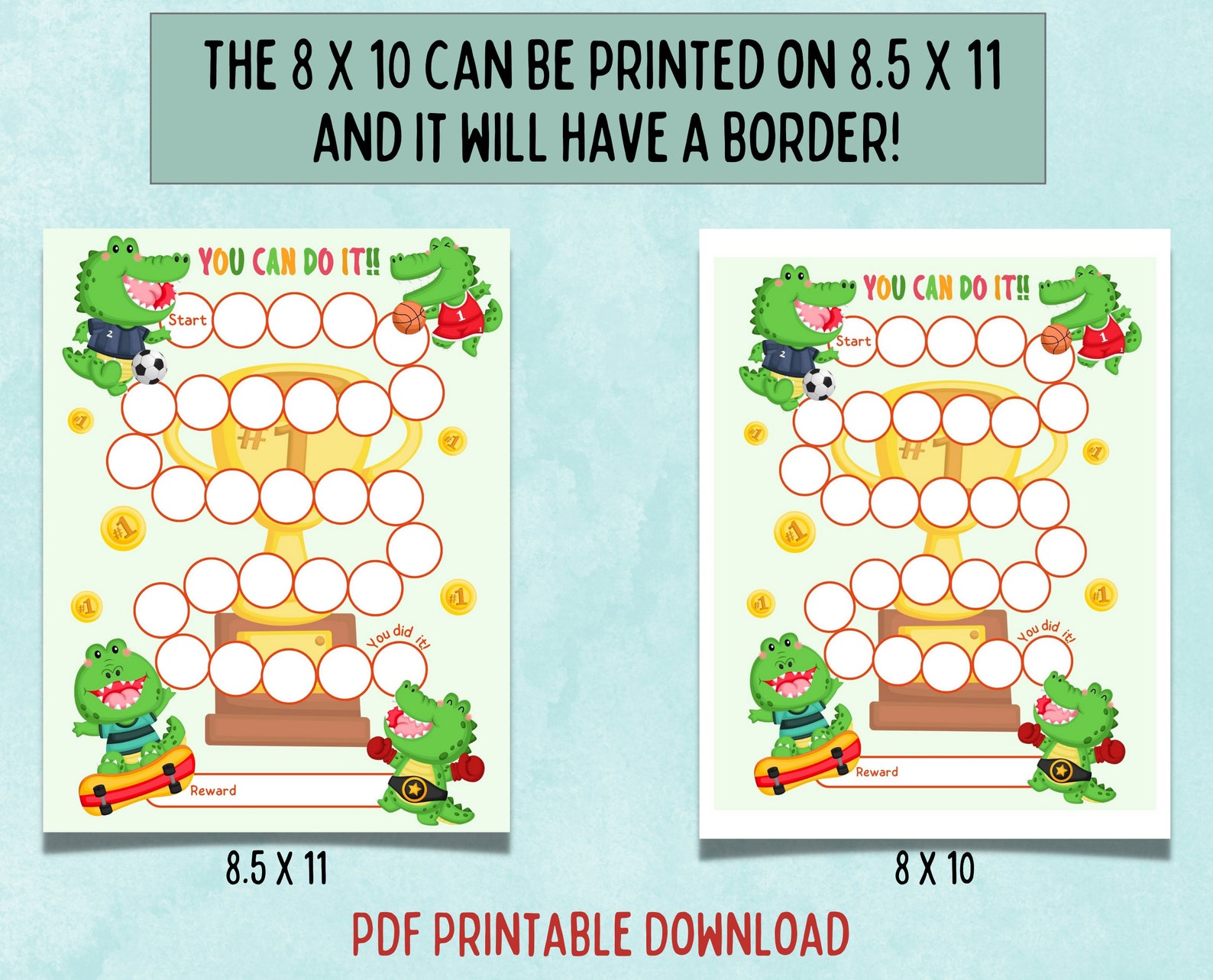 Sports Reward Chart, Printable Routine Sticker Chart, Kids Daily Chore ...