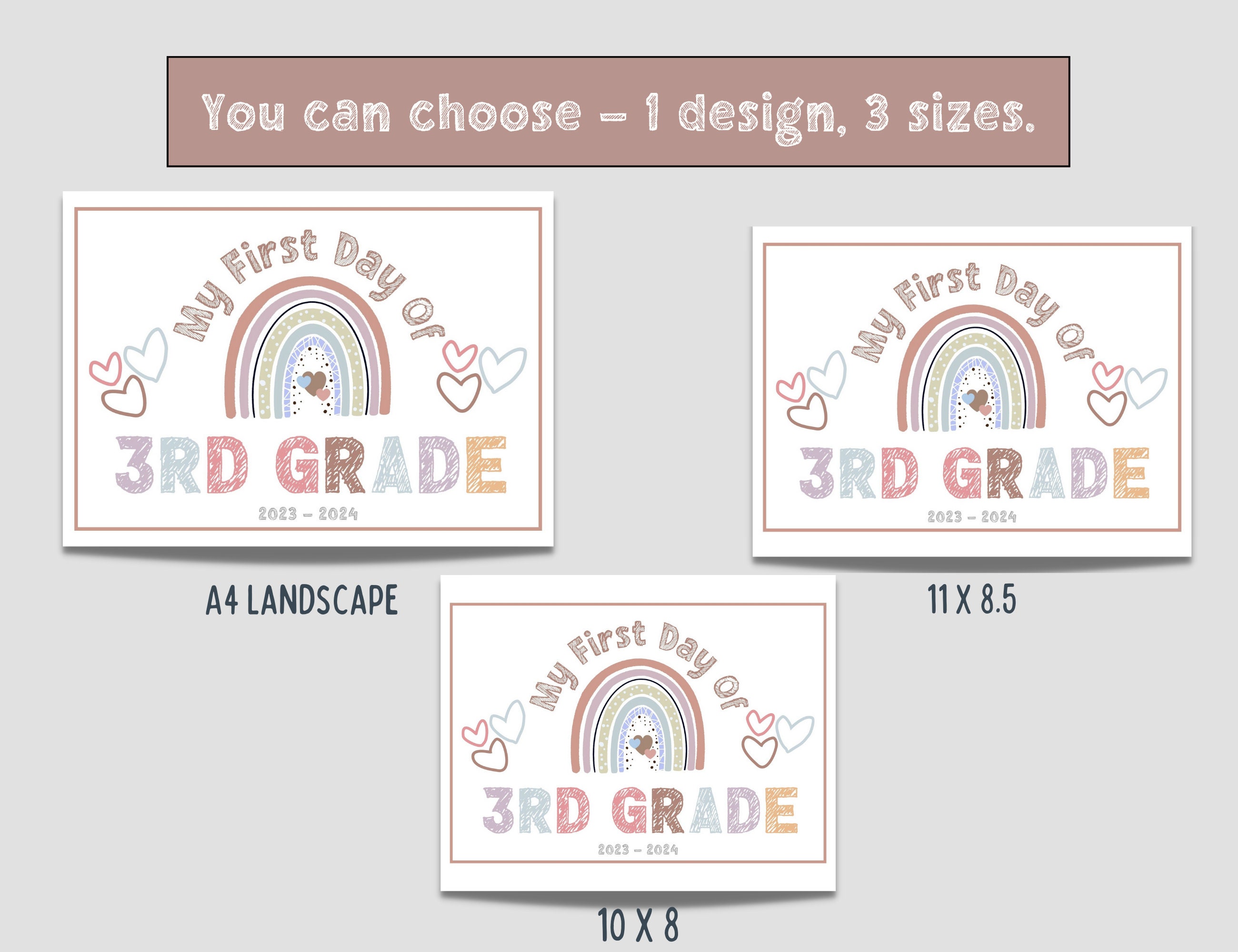 Back to School Printable Sign First Day of 3rd Grade - Etsy