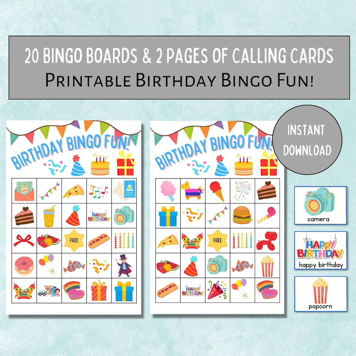 Birthday Bingo Printable Game,birthday Bingo, Birthday Kids Activities ...