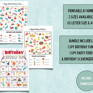 Birthday Games Bundle: I Spy & Scavenger Hunt (digital Download) - Etsy