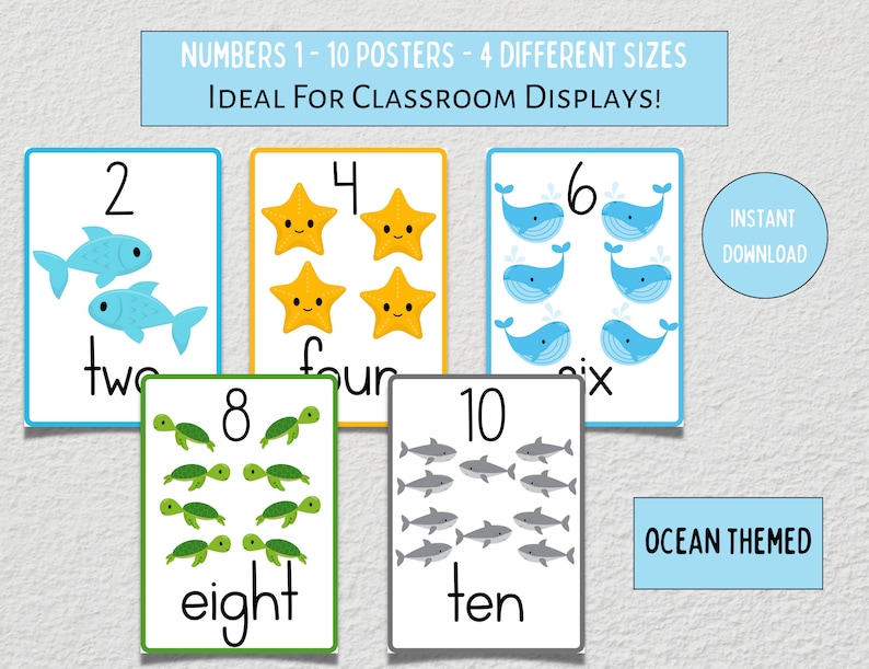 Number Poster Pack Printable Classroom Number Display - Etsy