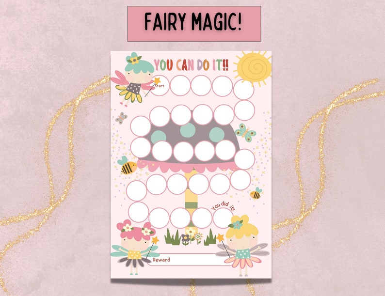 Printable Sticker Chart, Fairy Reward Chart, Behavior Chart Kids, Girls ...