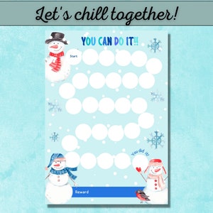 Snowy Reward Chart for Kids,printable Snowman Sticker Chart, Chore ...