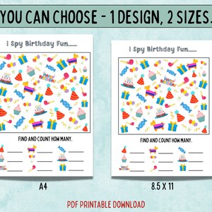 I Spy Birthday Game: Counting Activity Worksheet (digital Download) - Etsy