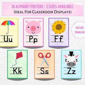 ABC Poster Pack: Rainbow Classroom Alphabet Display (digital Download ...