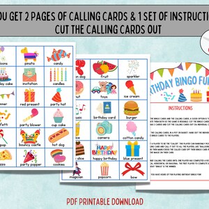 Birthday Bingo Printable Game,birthday Bingo, Birthday Kids Activities ...