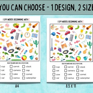 I Spy 'C' Words Printable: Phonics Worksheet (digital Download) - Etsy