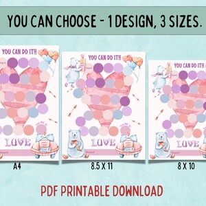 Valentines Kids Reward Chart, Printable Sticker Chart, Toddler Chore ...