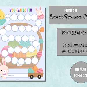 Printable Easter Reward Chart, Easter Kids Behaviour Chart, Instant ...