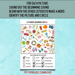 Beginning Word Blends Printable I Spy Game, Consonant Blends Worksheets ...