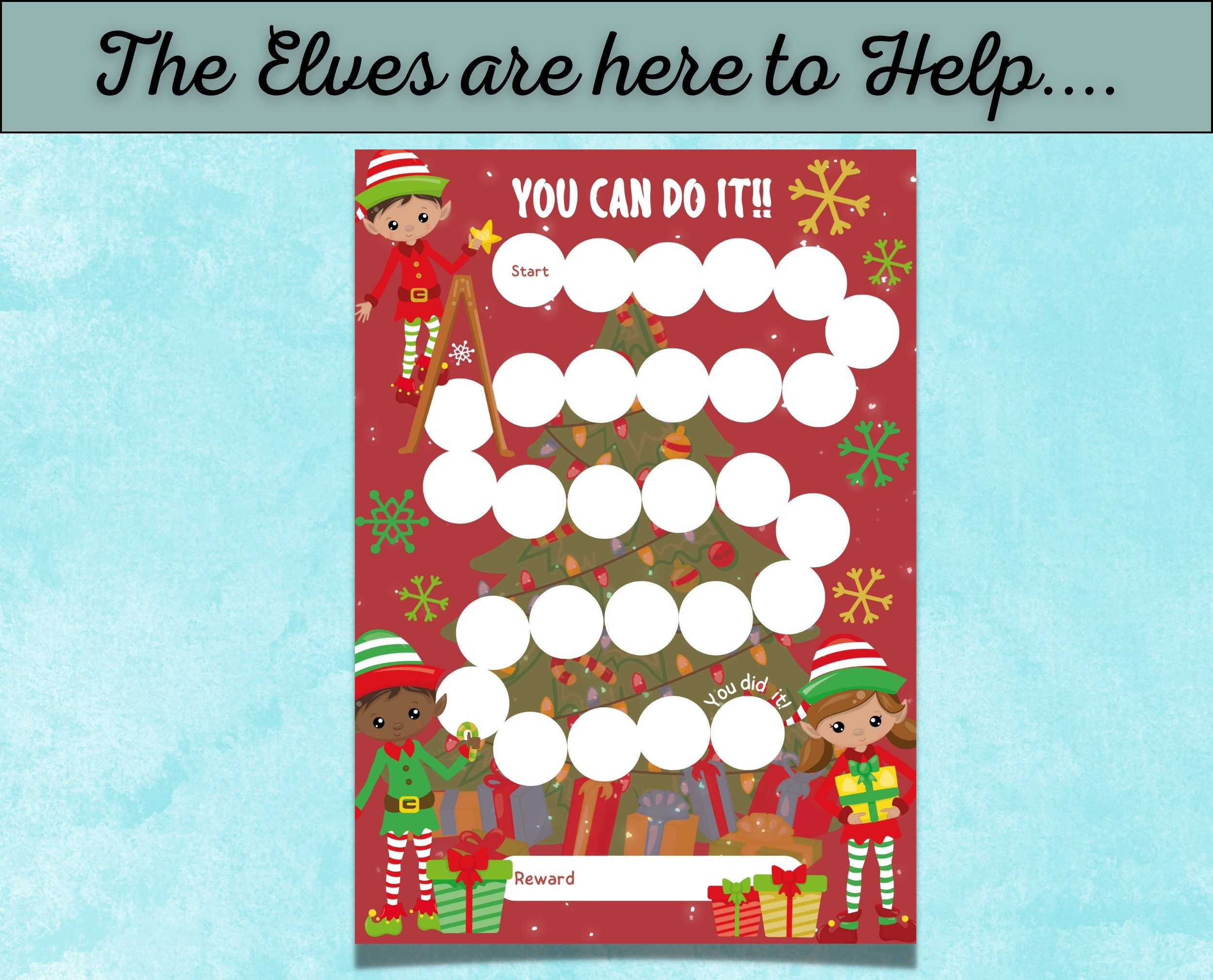 Christmas Reward Chart Printable, Sticker Chart Printable, Kids Chore ...