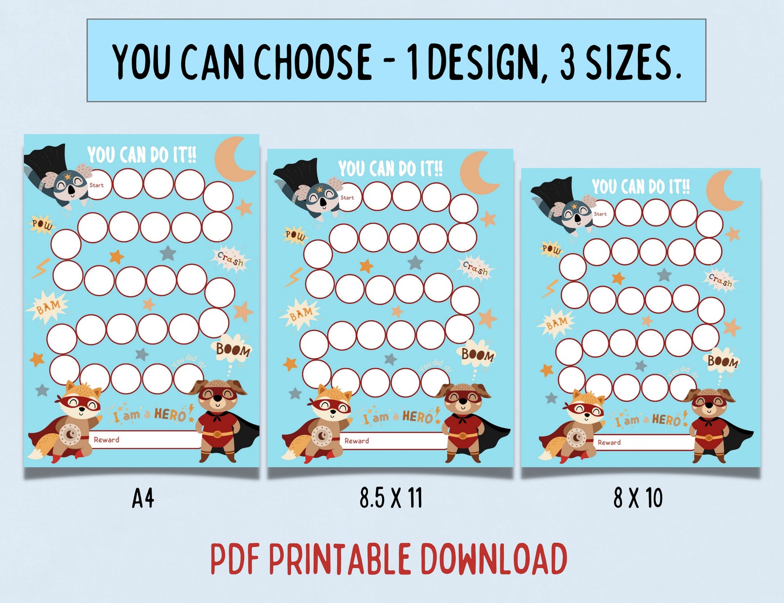 Superhero Reward Chart Printable, Daily Chore Chart Kids, Superhero ...