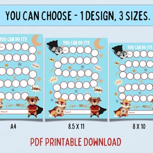 Superhero Reward Chart Printable, Daily Chore Chart Kids, Superhero ...