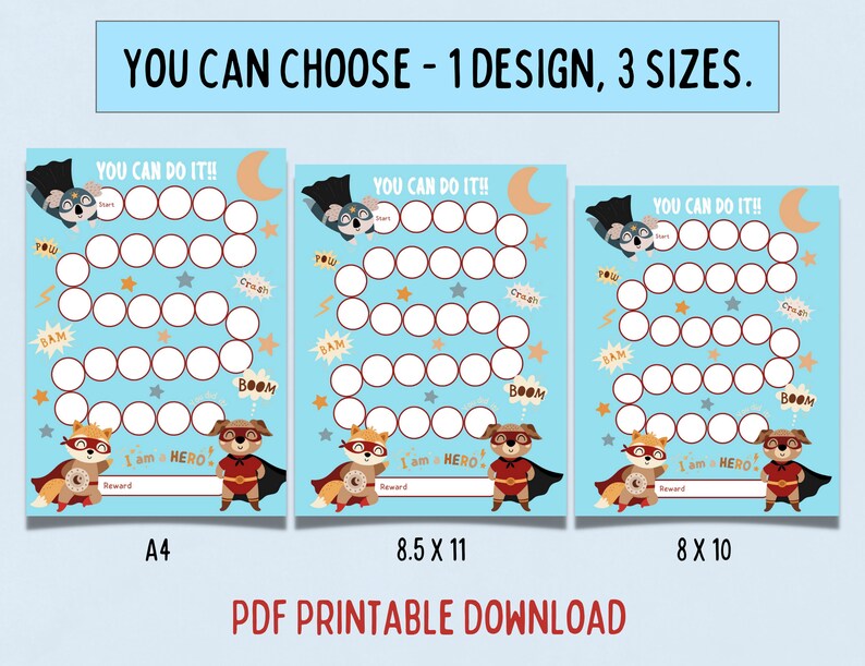 Superhero Reward Chart Printable, Daily Chore Chart Kids, Superhero ...