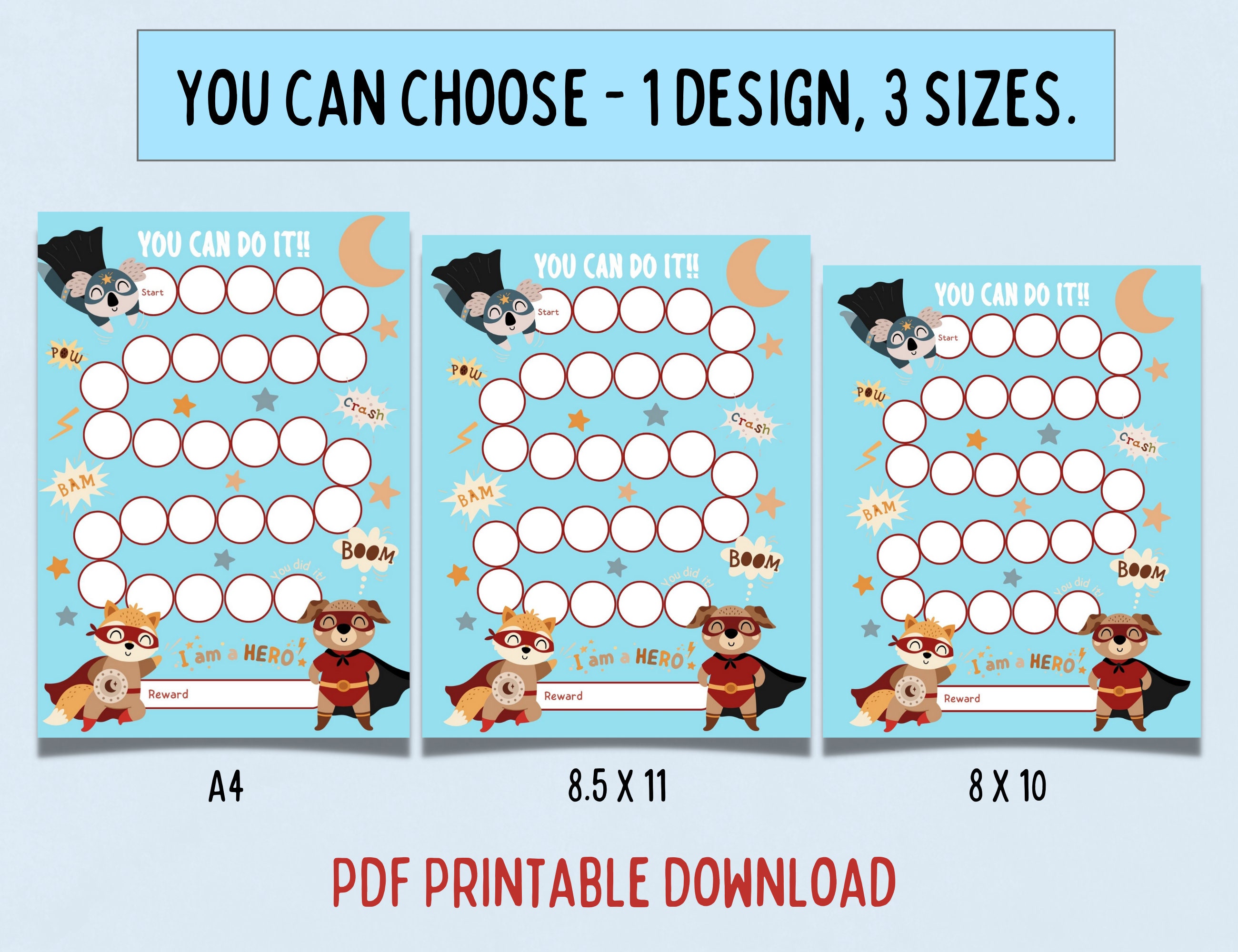 Superhero Reward Chart Printable, Daily Chore Chart Kids, Superhero ...