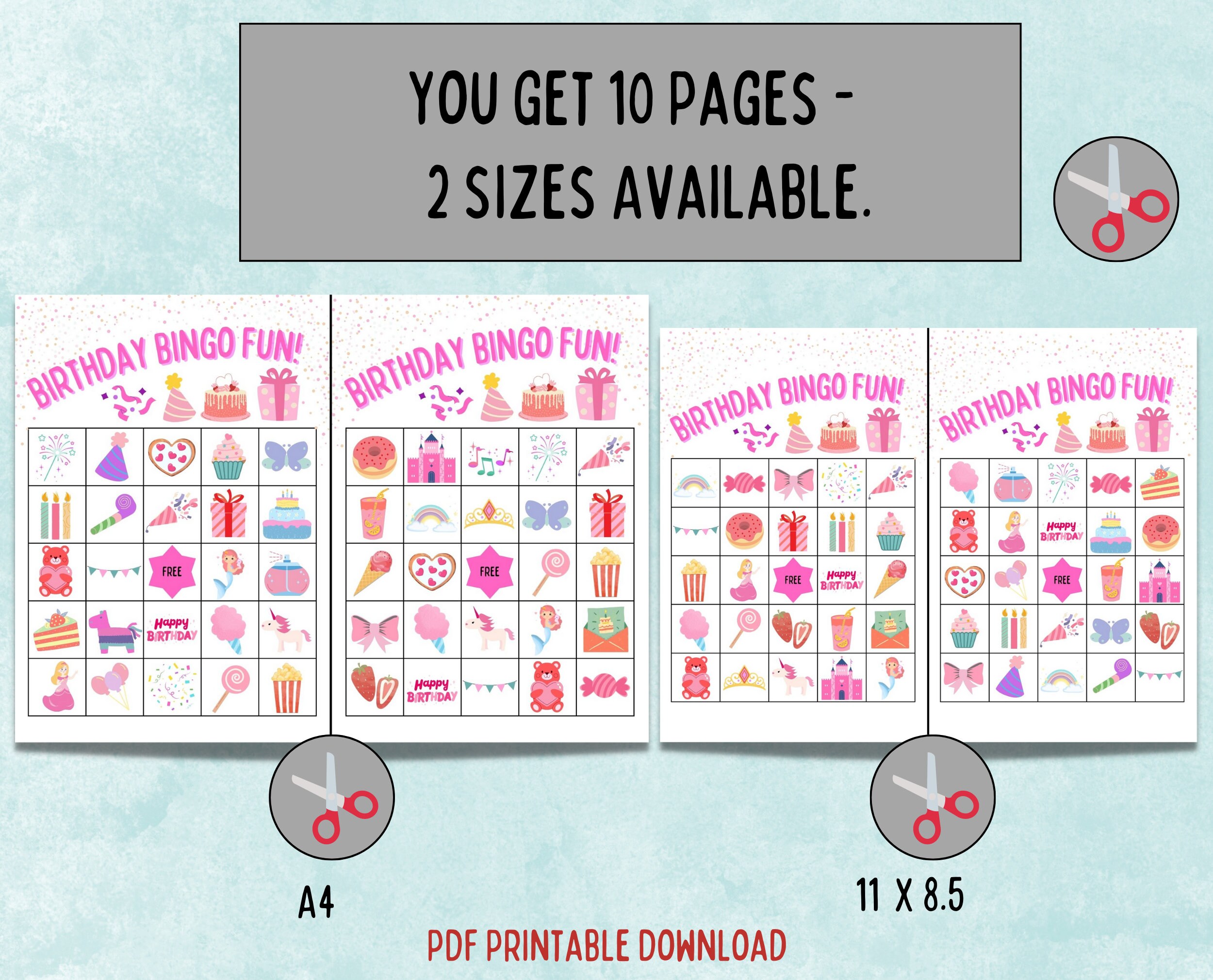 Birthday Bingo Game: Kids Party Activity (digital Download) - Etsy