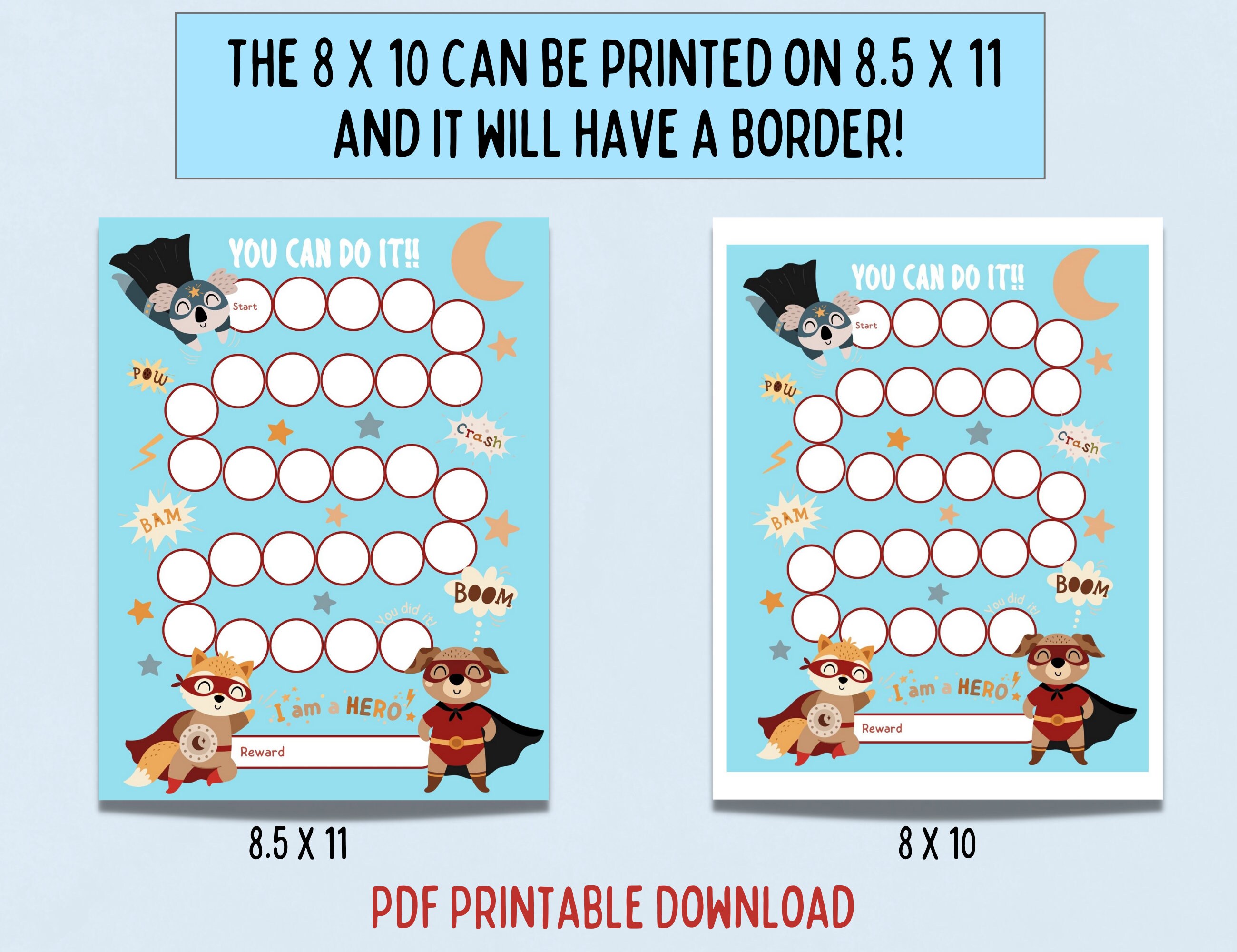 Superhero Reward Chart Printable, Daily Chore Chart Kids, Superhero ...