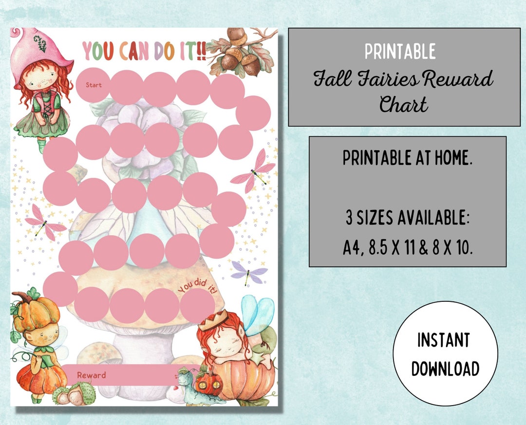 Fairy Reward Chart Printabledaily Chore Chart Kids Fairy - Etsy