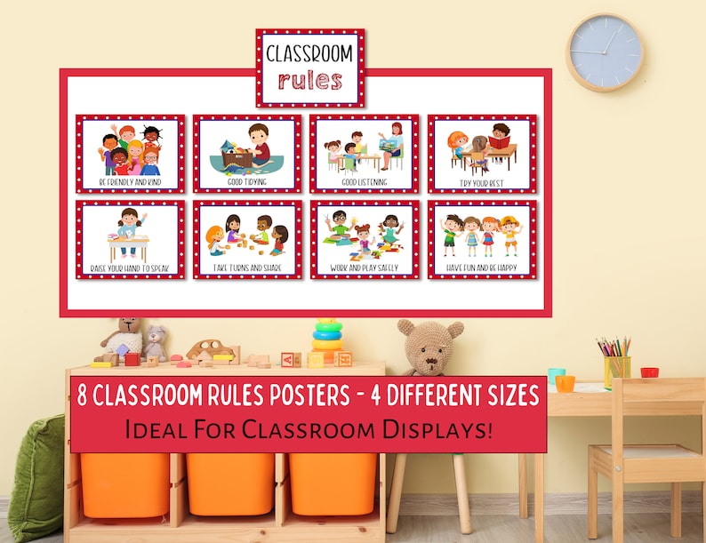 Classroom Rules Poster Pack Printable,classroom Rules Display,bulletin ...