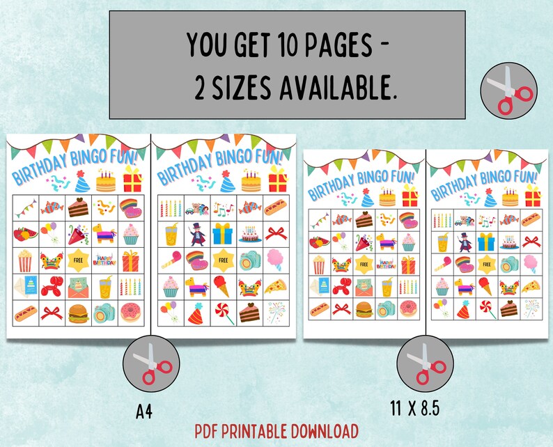 Birthday Bingo Printable Game,birthday Bingo, Birthday Kids Activities ...