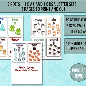 Number Flash Cards Printable,1 -10 Counting Skills, Forest Animals ...