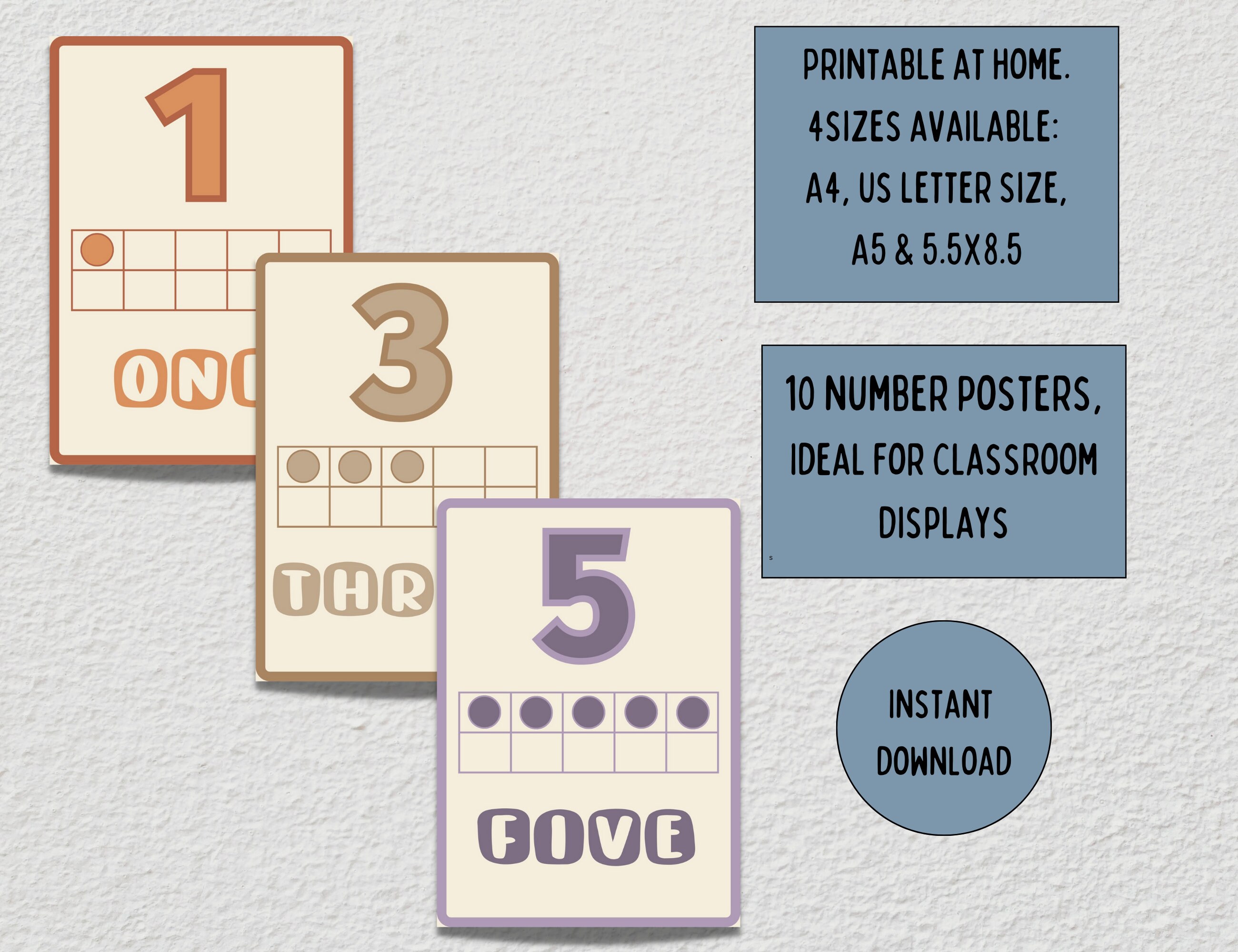 Number Poster Pack Printable Classroom Number Display - Etsy