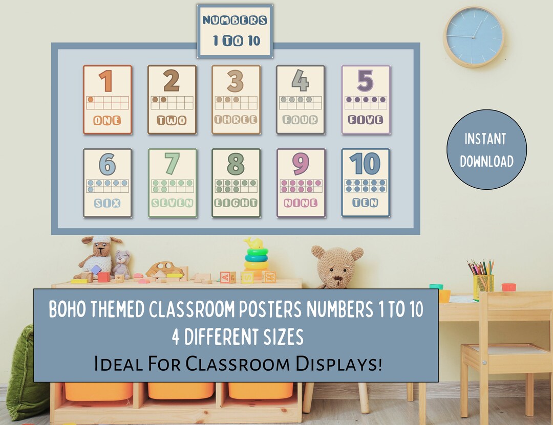Number Poster Pack Printable Classroom Number Display - Etsy