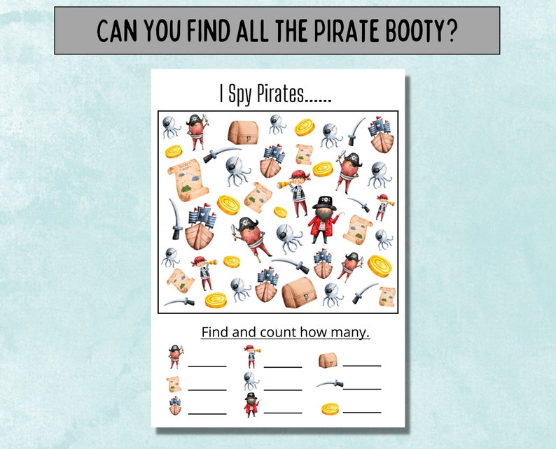 I Spy Printable Activities for Preschool 4 I Spy Counting - Etsy