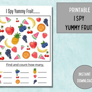 I Spy Game, Preschool Worksheets, I Spy Fruit, Kindergarten Printable ...