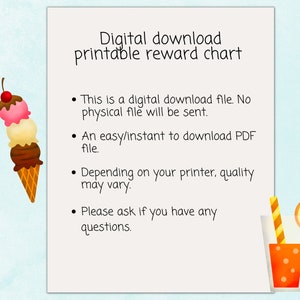 Summer Reward Chart for Kids Printable, Girls Sticker Chart Printable ...