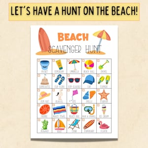 Printable Beach Scavenger Hunt: Summer Kids Activity (digital Download ...