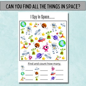 I Spy Printable Activities for Preschool 4 I Spy Counting - Etsy