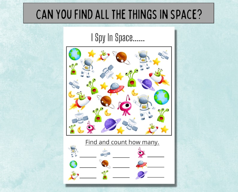 I Spy Printable Activities for Preschool 4 I Spy Counting - Etsy