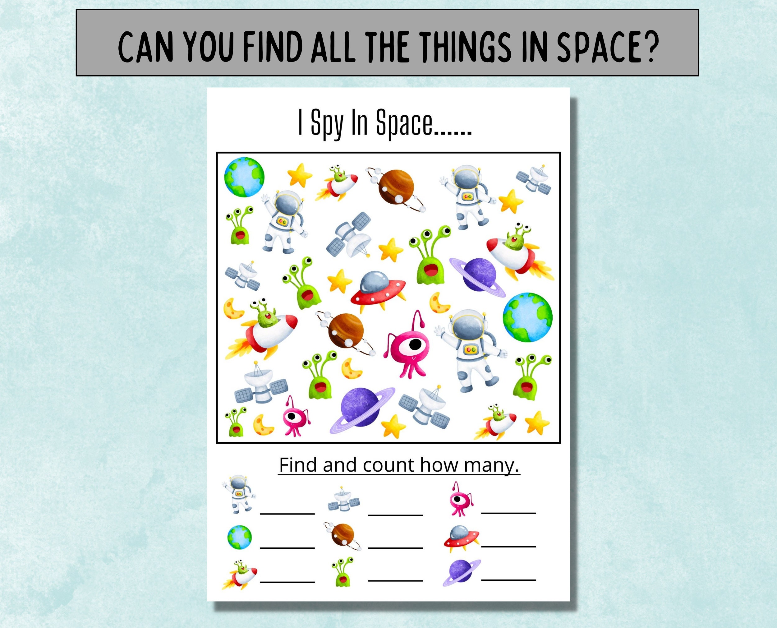 I Spy Printable Activities for Preschool, 4 I Spy Counting Games, Look ...