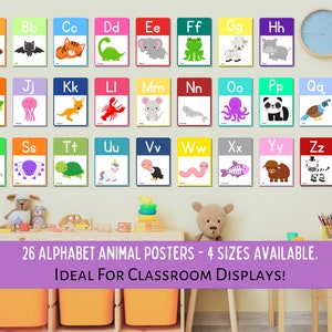 ABC Poster Pack Printable, Classroom Alphabet Display, Animal Bulletin ...