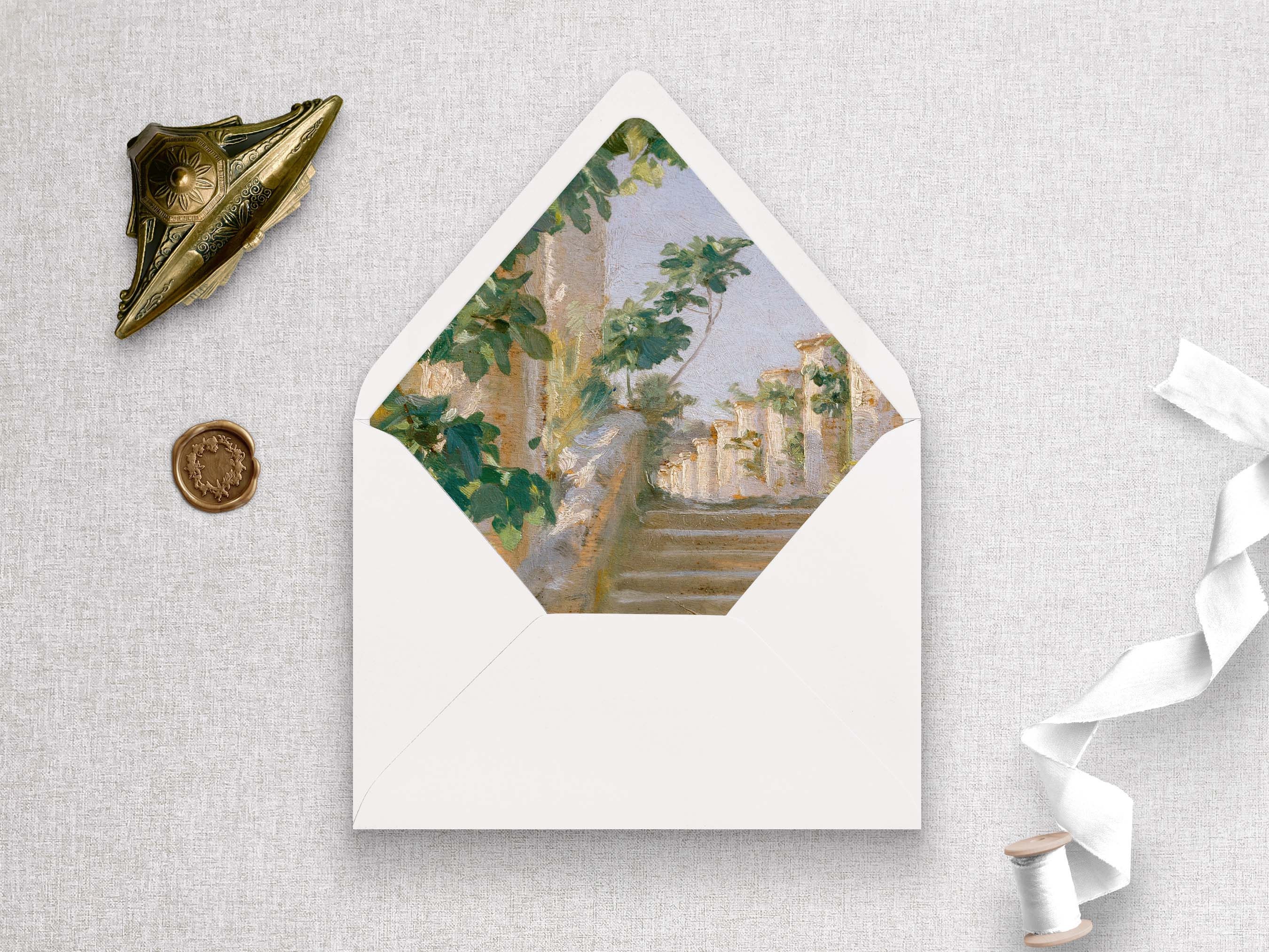 Greek Garden Envelope Liner Printable Invitation Envelope Liner Digital ...