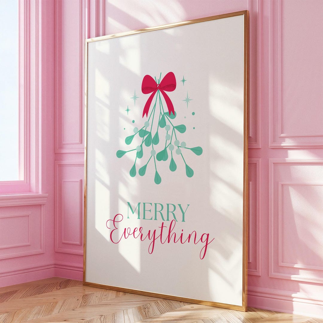 Merry Everything Printable Christmas Art, Holiday Printable Art ...