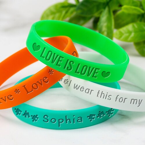 Custom Wristbands Personalized Rubber Bracelet Silicone - Etsy