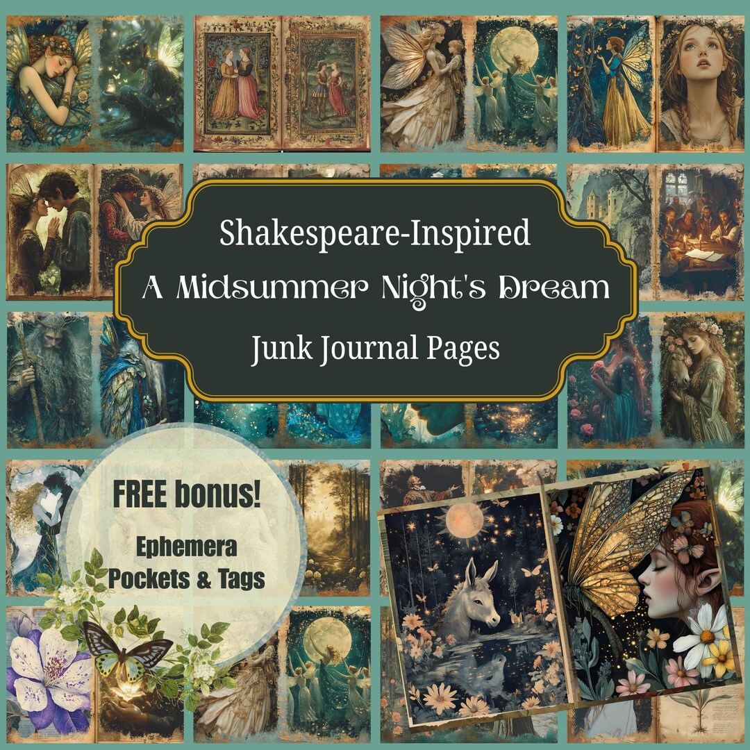 Midsummer Night's Dream Junk Journal Pages: Vintage Art (PDF & JPG) - Etsy