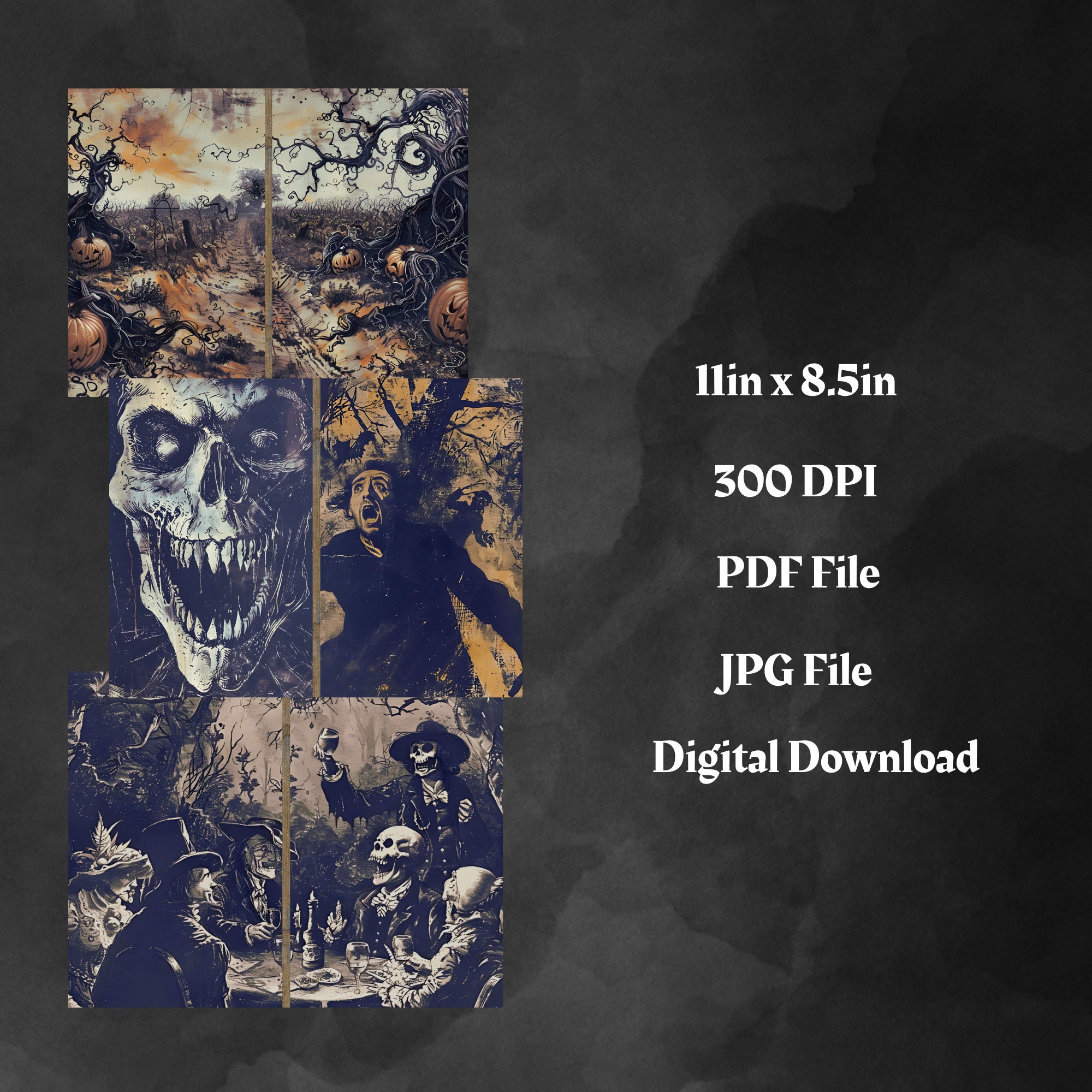 Sleepy Hollow Shadows: Gothic Vintage Junk Journal With Tags, Pockets ...