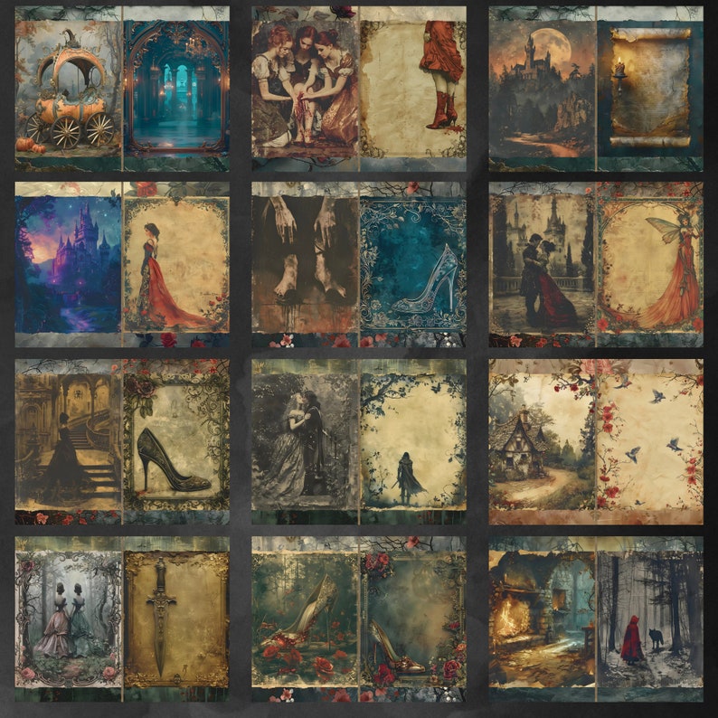 Grimm Fairy Tale Junk Journal Kit: Gothic Ephemera, Tags (PDF ...
