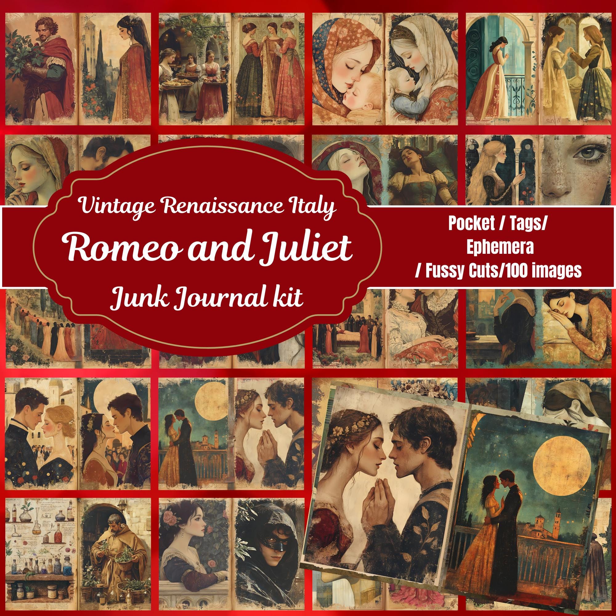 Vintage Renaissance Italy: Romeo and Juliet Digital Junk Journal Pages ...