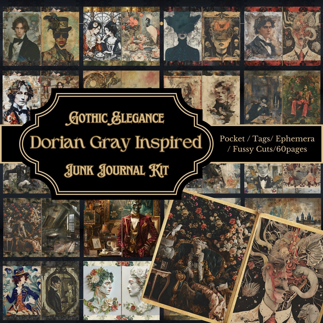 Gothic Elegance Junk Journal Kits: Dorian Gray Inspired Ephemera, Pockets, Tags & Fussy Cuts ...