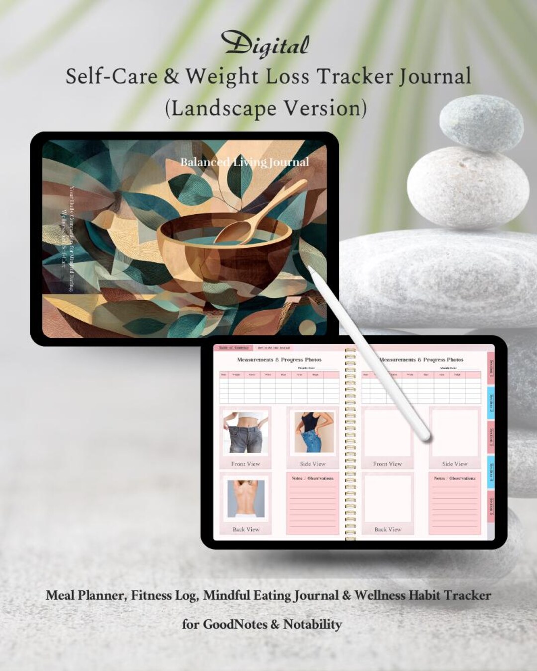 Self-care Weight Loss Tracker – Digital Wellness Journal (goodnotes ...
