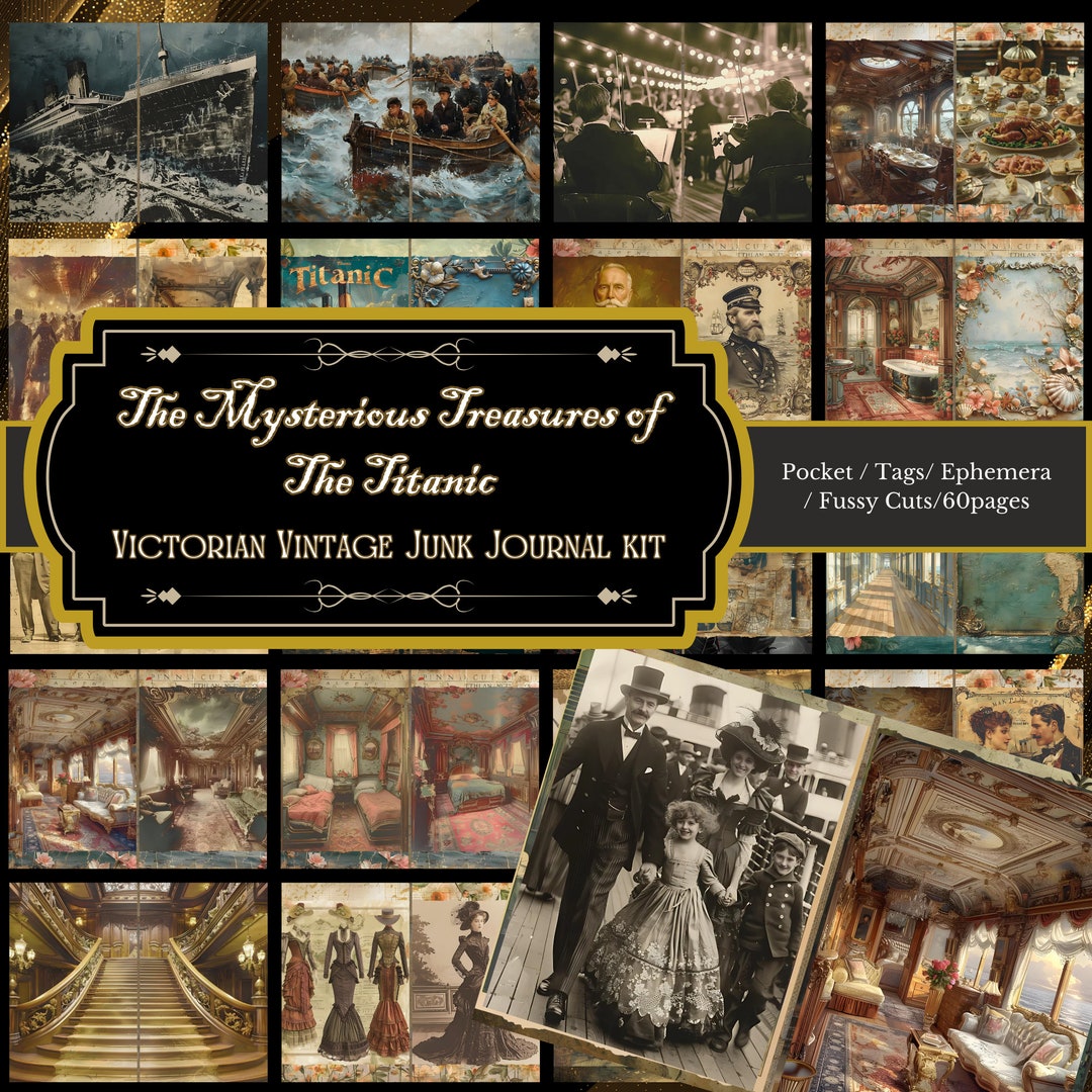 Titanic Junk Journal Kit: Victorian Ephemera, Tags (printable PDF & JPG ...