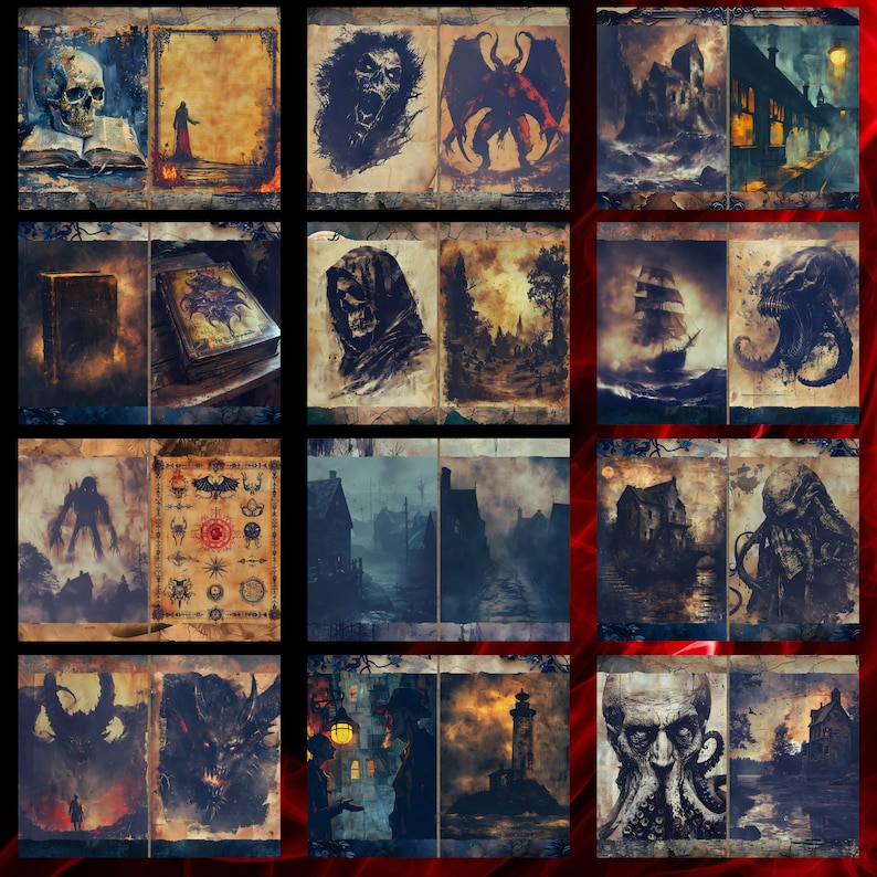 Lovecraftian Junk Journal Kit: Vintage Eldritch Ephemera (digital ...